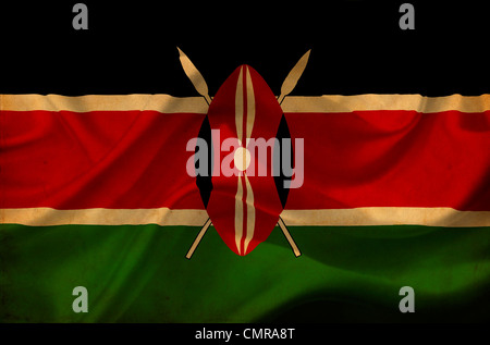 Kenya waving flag Stock Photo - Alamy