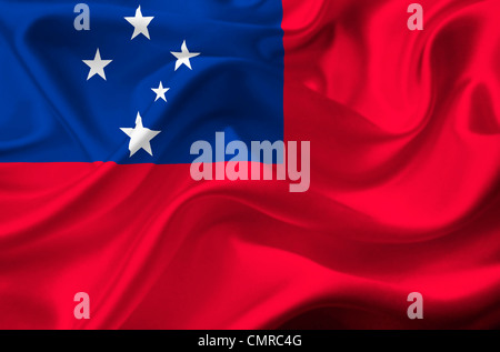 Samoa waving flag Stock Photo - Alamy