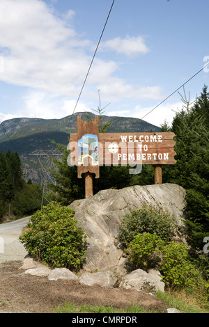 Pemberton welcome sign, Pemberton, British Columbia Stock Photo - Alamy