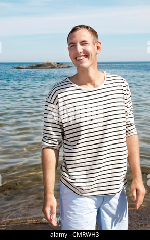 Happy man on the beach Stock Photo - Alamy