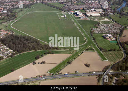 Aerial view of Grandstand and Paddock at York Racecourse Stock Photo ...