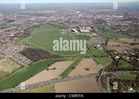 Aerial view of Grandstand and Paddock at York Racecourse Stock Photo ...