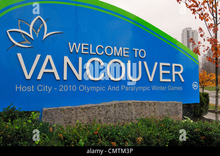 Welcome to Vancouver winter games sign, Vancouver, BC, Canada Stock ...