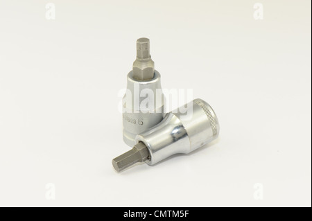 tools sockets half inch drive allen key fitting taken on a white ...