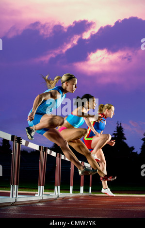Running the Hurdles Stock Photo - Alamy