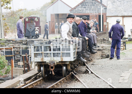 A gravity slate train on the Ffestiniog Railway, Wales Stock Photo - Alamy