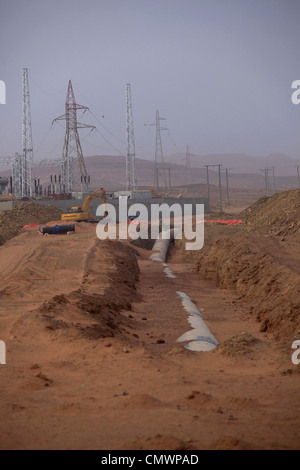 The Disi Water Conveyance Project pipeline being built to pump water ...