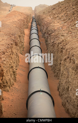 The Disi Water Conveyance Project pipeline being built to pump water ...