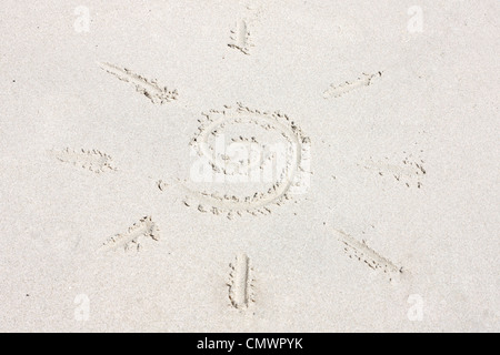 the summer sun as a symbol for hot weather and bright day summer sun as ...