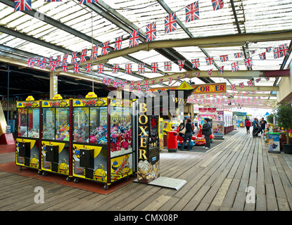 Interior of an amusement arcade on the pier in St Anne's, Lytham St ...