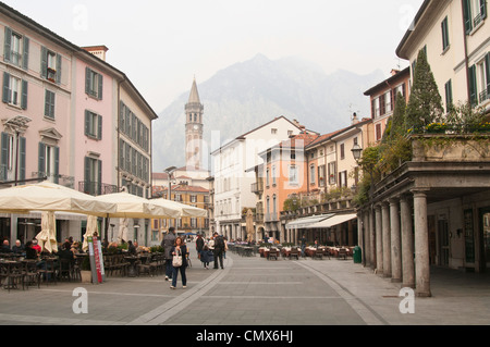 The town square in Lecco, Italy. At the foot of the Alps Stock Photo ...