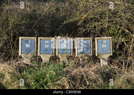 water sluice valve marker posts in Stock Photo: 31109520 - Alamy