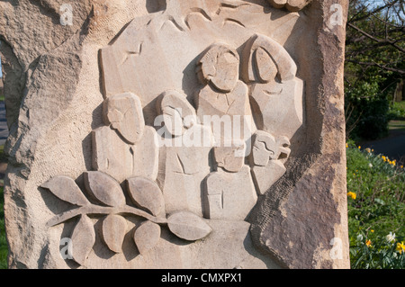 Ledston Luck stone name obelisk Stock Photo - Alamy