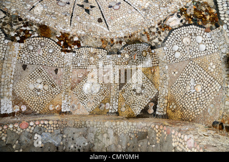 Inside the Shell Grotto at Gyllyngdune Gardens, Falmouth, Cornwall, UK ...