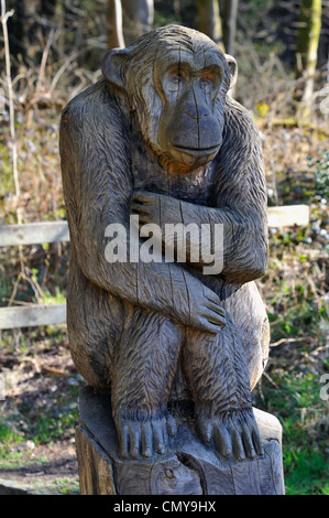 'Go Ape'', Outdoor sculpture. Grizedale Forest Park, Lake District ...