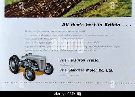 Ferguson Tractor advert in The Illustrated London News 23/2/52 Stock ...
