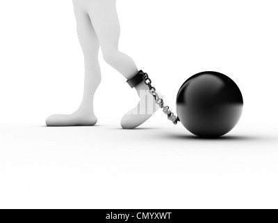 An prison inmate with a ball and chain Stock Photo - Alamy