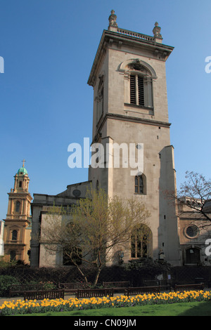 London, England, UK. St Andrew Church, Holborn. Modern Stained glass ...