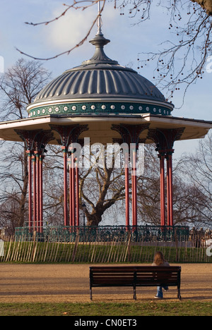 Vintage band stand in park covered in snow Stock Photo - Alamy