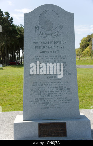 29th American Infantry Division Memorial in the Vierville draw on Omaha ...
