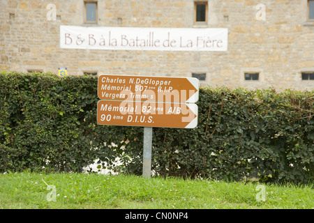 Le Merderet river and bridge at La Fiere scene of fighting between ...