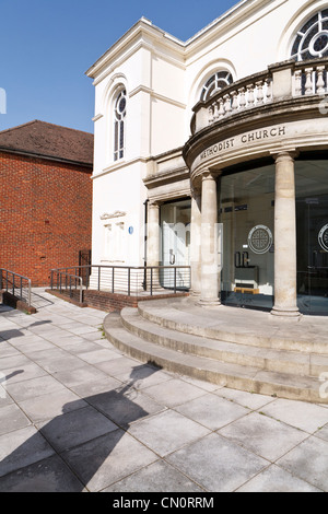 Methodist church with disabled wheelchair ramp access Stock Photo - Alamy
