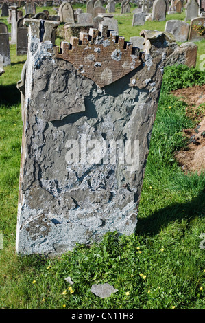 Gravestone in graveyard of Clyro Church Powys Wales UK Stock Photo - Alamy