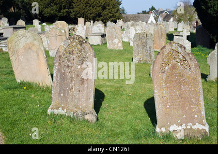 Gravestones in graveyard of Clyro Church Powys Wales UK Stock Photo - Alamy