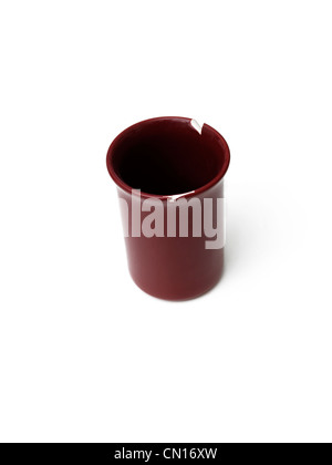 Red Mug Chipped On The Rim Stock Photo - Alamy