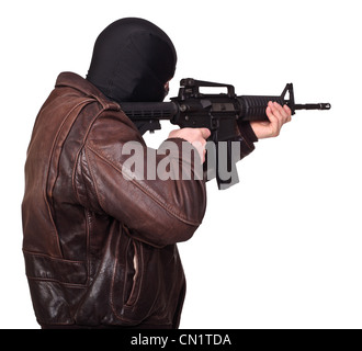 portrait of terrorist back view Stock Photo - Alamy