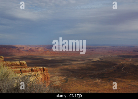 View on Moki Dugway near Monument Valley in Utah in winter Stock Photo ...