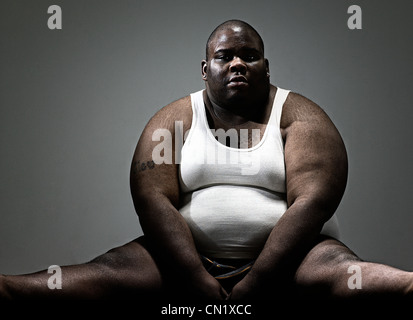 Overweight African American Black Ethnic Teen Eats Ice Cream at Stock ...