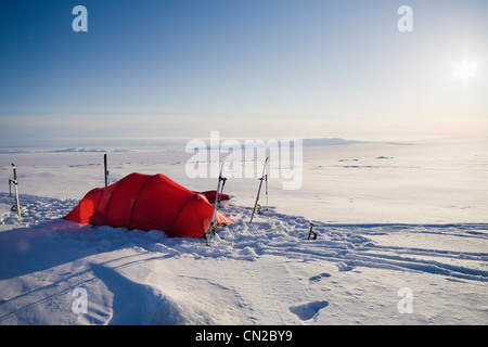 Polar expedition tent on ice cap, Greenland Stock Photo - Alamy
