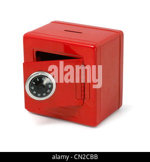 red safe cash money combination credit crunch keeping box bank saving ...