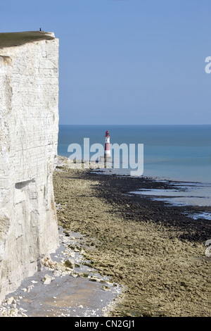 WHITE CLIFFS AT BEACHY HEAD LIGHTHOUSE EAST SUSSEX COASTLINE ENGLAND UK ...