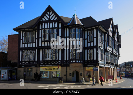 UK Derbyshire Chesterfield Knifesmithgate mock Tudor pre war buildings ...
