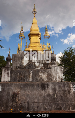 Phousi Hill and Wat Chom Si stupa Luang Prabang Laos Stock Photo - Alamy