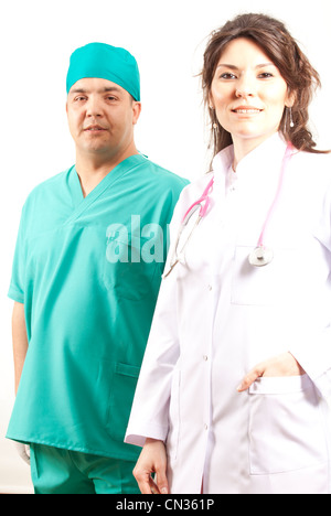 Medical doctors group. Isolated on white background Stock Photo - Alamy