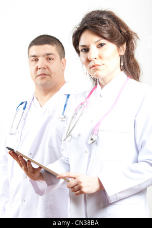 Medical doctors group. Isolated on white background Stock Photo - Alamy