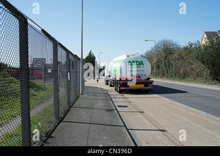 The entrance to the Esso fuel tanker depot in London Road, Purfleet ...