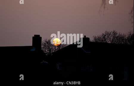 Finchley rooftops at sunset, London, England, UK Stock Photo - Alamy
