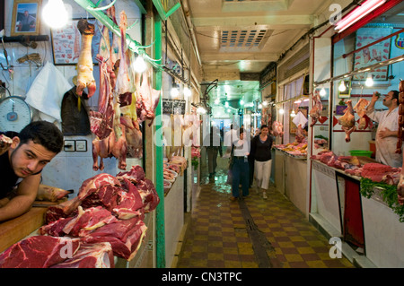 Butcher at market of the Grand Socco,Tangier, Morocco, North Africa ...