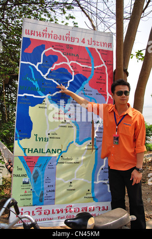 Map of the Golden triangle where Thailand, Laos and Myanmar meet along ...