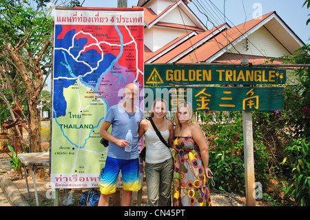 Map of the Golden triangle where Thailand, Laos and Myanmar meet along ...