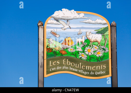 Les Eboulements, Charlevoix, Quebec, Canada cityscape or skyline with ...