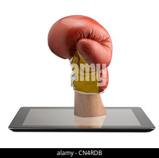 Modern black tablet pc isolated on white Stock Photo - Alamy