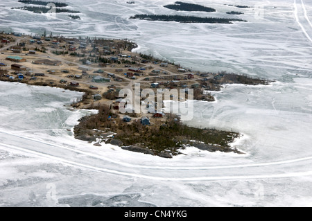 Arial View of the Dogrib Community of Gameti, Northwest Territories ...