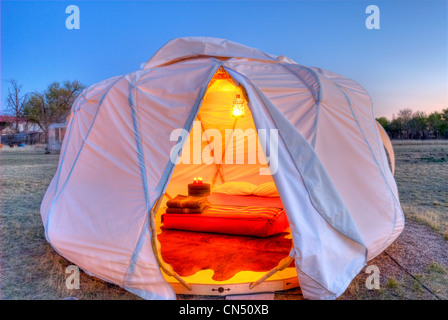 A yurt at El Cosmico, a lodge in Marfa, TX Stock Photo - Alamy