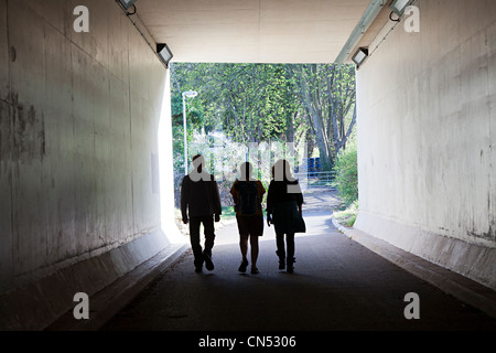 Silhouette of people walking Stock Photo - Alamy