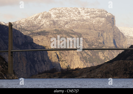 Lysefjord bridge over Lysefjord. Rogaland county, Norway Stock Photo ...